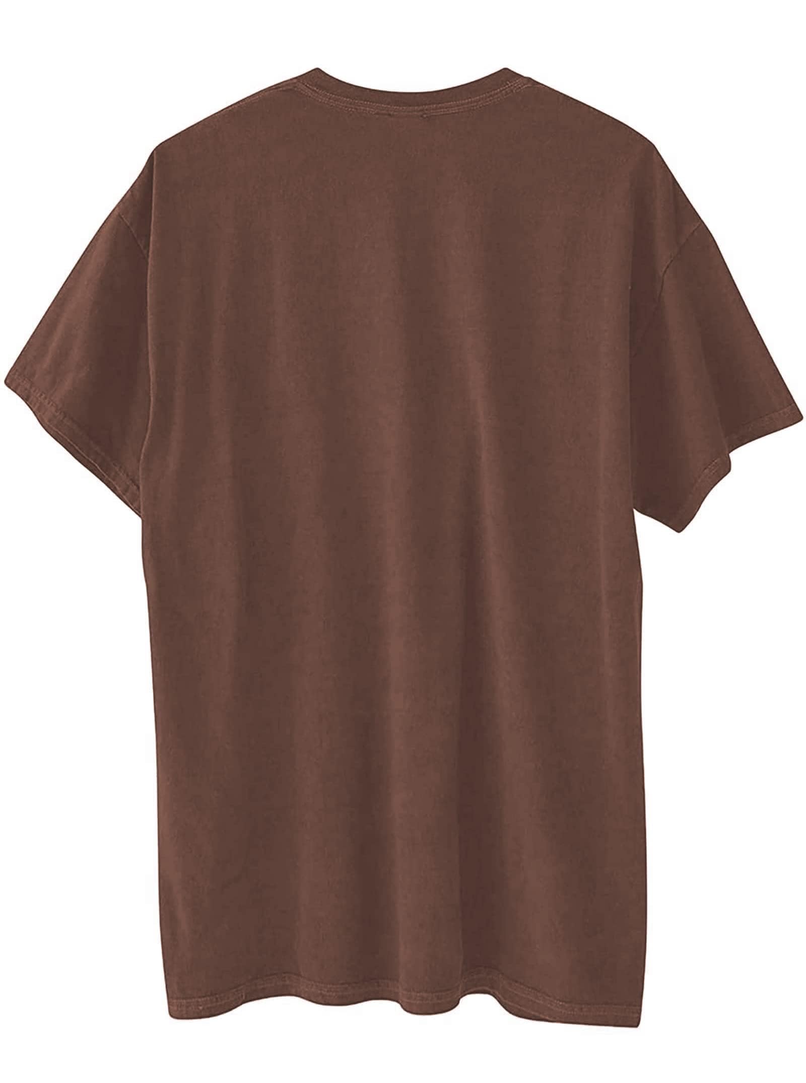 Avanova Women Skull Print Graphic Oversized Tees Vintage Skeleton Hands Loose Fit T Shirt Brown Small