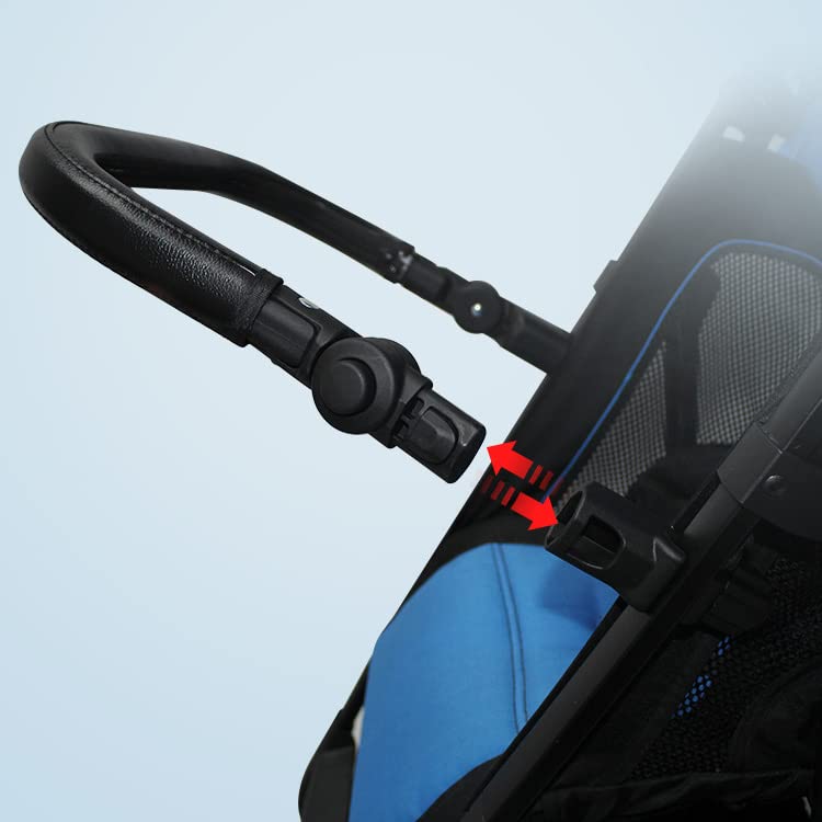 Baby Stroller Bumper Bar, Armrest Handle Crossbar, Black PU Leather