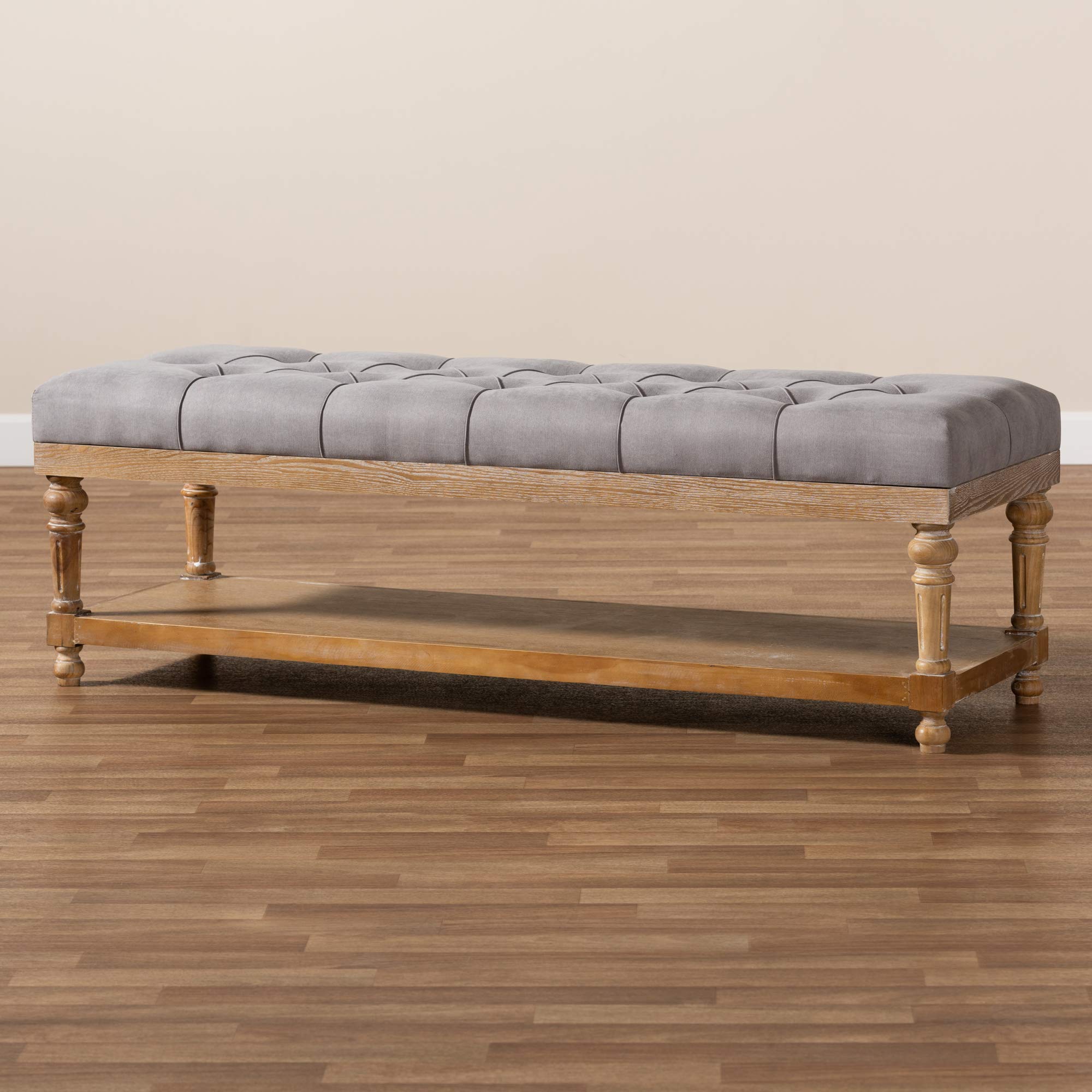 Baxton Studio Benches & Banquettes, Grey/Greywashed