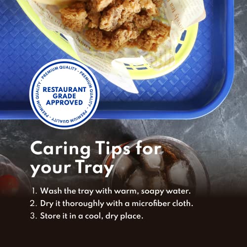 New Star Foodservice 24722 Blue Plastic Fast Food Tray, 14 by 18 Inch, Set of 12