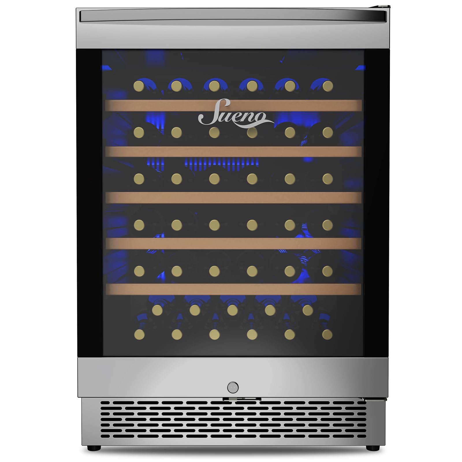 SUENO 24" 53 Bottles &154 Cans Mini Beverage Fridge Wine Cooler Built-In/Freestanding Refrigerator 34F-64F Digital Control w/Lock Large Capacity