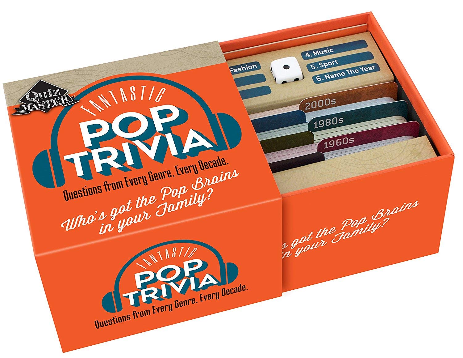 Goliath Quizmaster Pop Trivia : Questions from Every Genre, Every Decade, 5" (B07GRDMNG1) - Orange