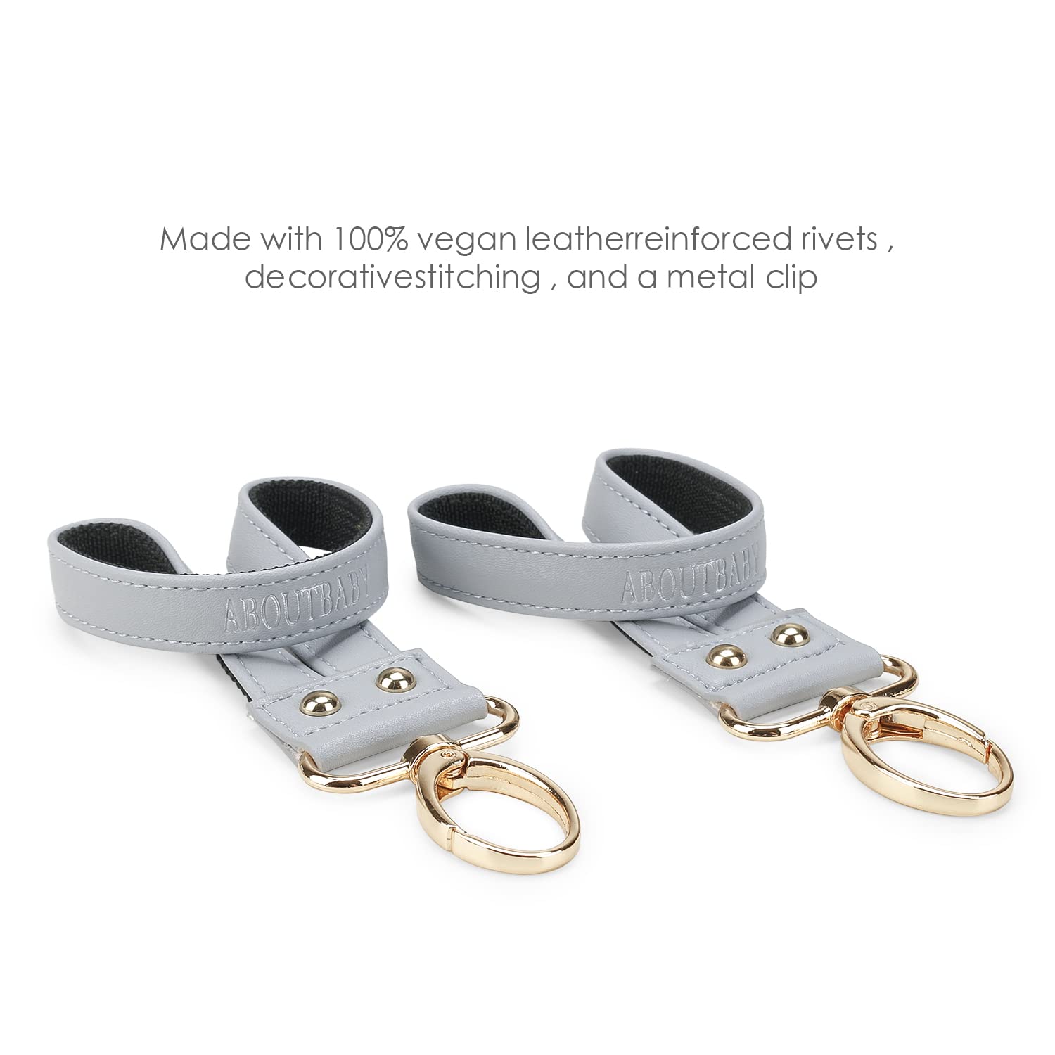 Baby Stroller Hooks Bag Hooks 2PCS Universal Diaper Bag Clips for Stroller,Car Seat Hooks Mommy Clip for Shopping Bag (Grey)