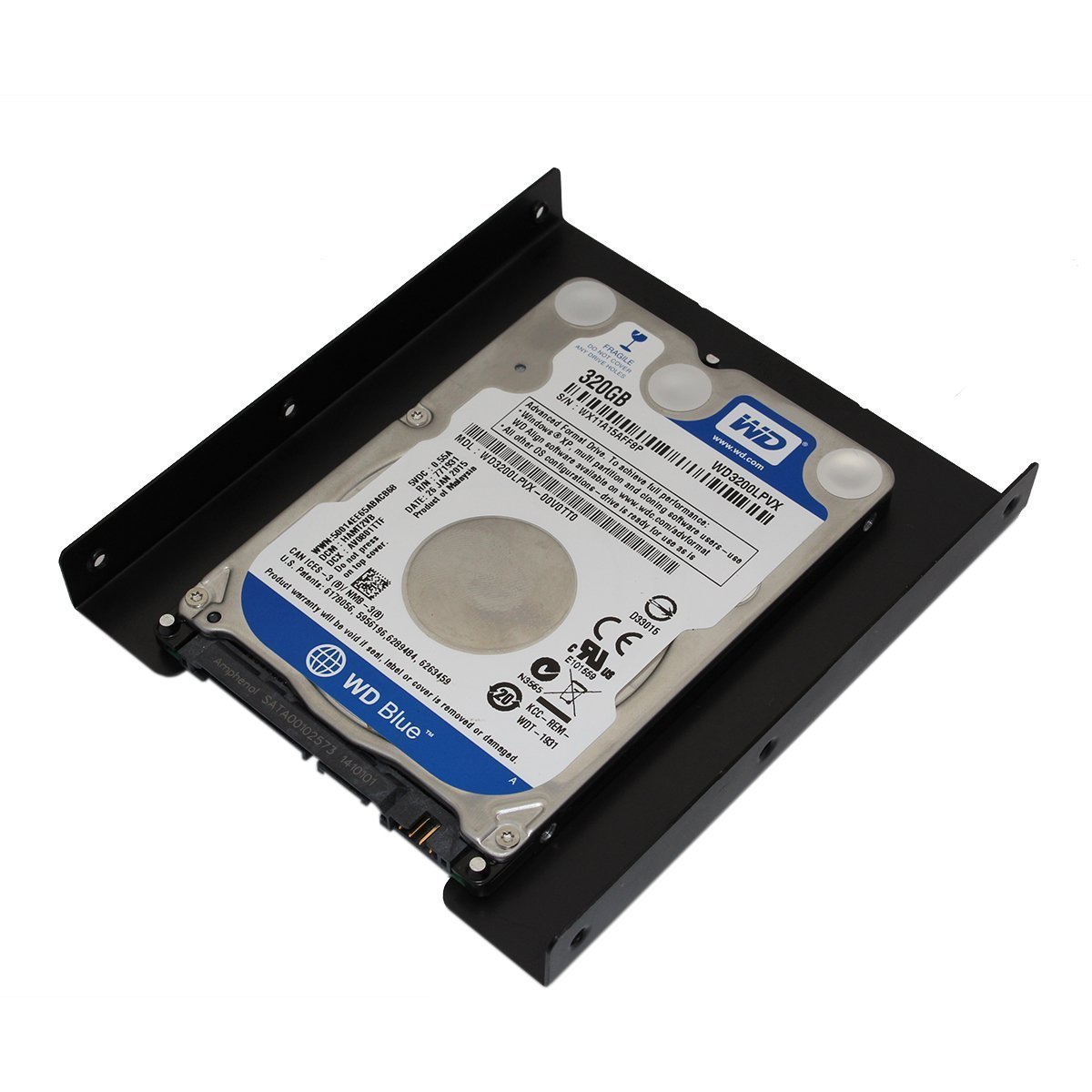 iMBAPrice (Pack of 2) 2.5" To 3.5" Bay SSD HDD Notebook Hard Disk Drive Black Mounting Bracket Adapter Tray Kit