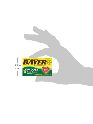 Bayer Aspirin Low Dose 81 mg, Enteric Coated Tablets, Doctor Recommended, Secondary Prevention of Cardiovascular Disease, 32 Safety Coated Tablets