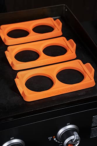 Blackstone 5600 Silicone Egg & Omelet Ring (Set of 3) for Breakfast, Non Stick Food Grade Round Egg Cooking Shapers Ring Mold for Pancake, Patties & English Muffin – Portable Griddle Accessories