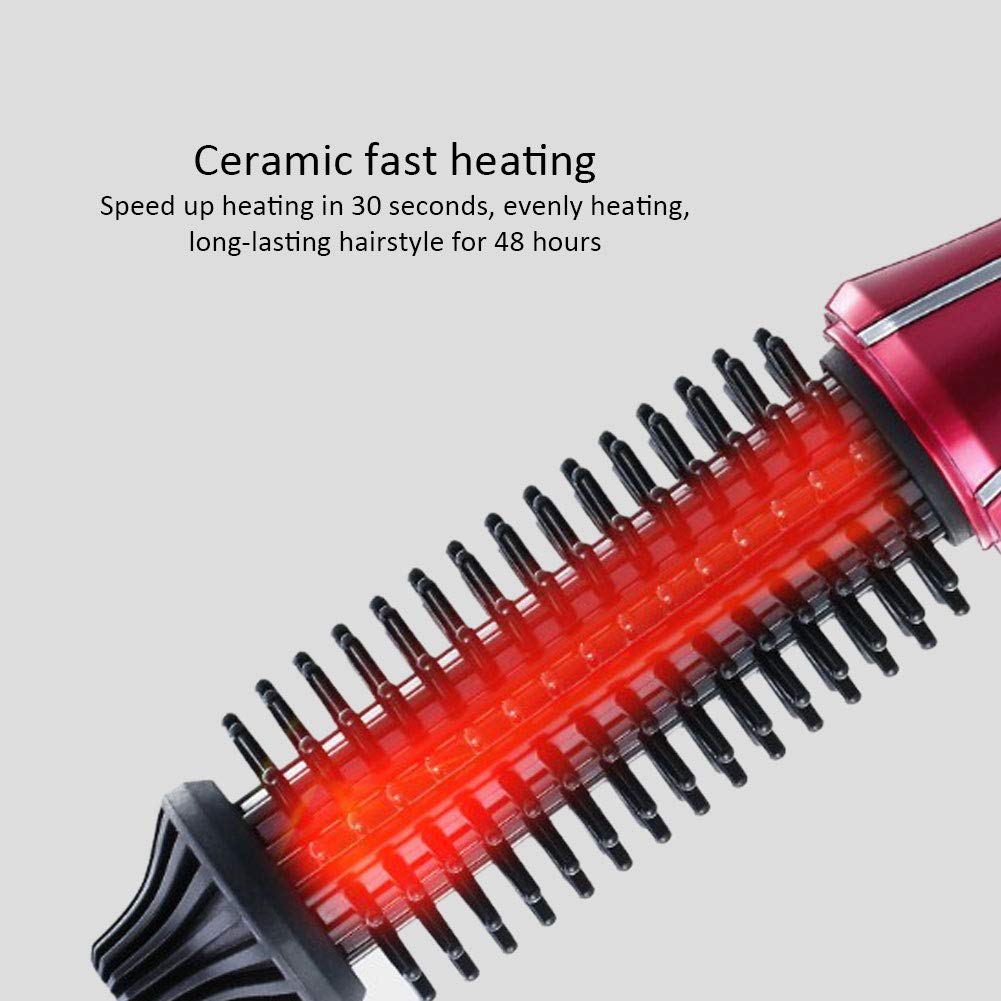Hair Dryer Brush, Curling Iron Hair Ionic Hair Straightener Brush Ceramic Heated Brush Styler For Short Hair[Us]