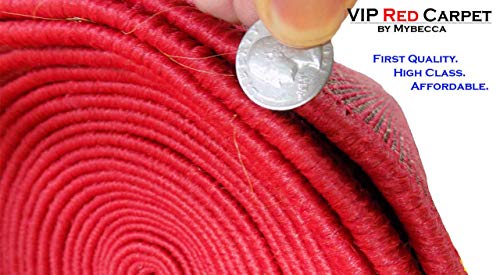 Mybecca Persian RED Carpet Aisle Runner 2 x 10 ft (1.8ft x 10 ft) 21.6 in x 120 in Color: Dark Red High Class VIP Quality for Parties, Hollywood-Feel Events, Wedding and Ceremony