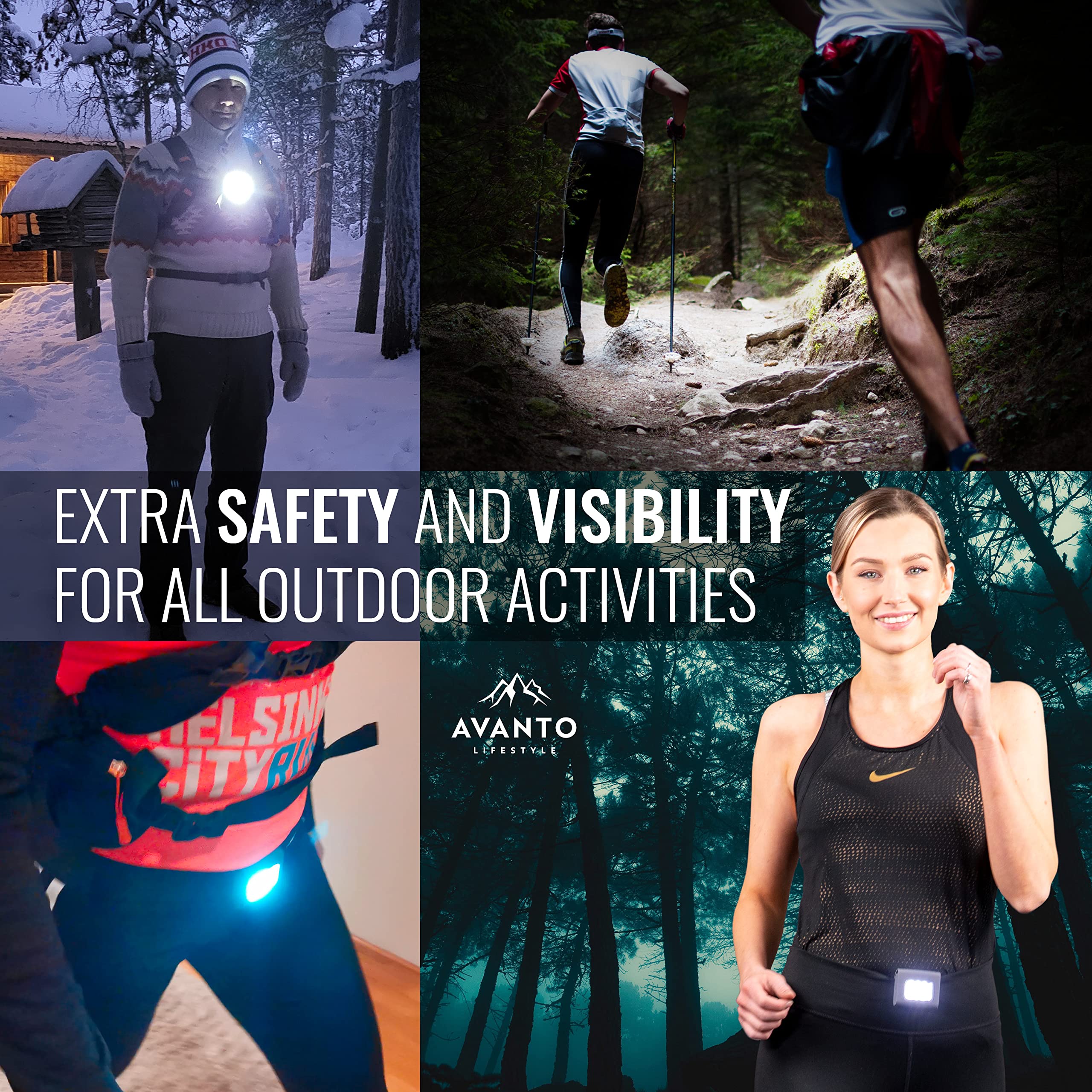 Avanto Lifestyle Clip On Flashlight Classic, Original, 200 Lumen LED Light, Rechargeable Night Running Lights for Runners, Dog Walking Light for Night Walking, Runners Lights for Night Safety