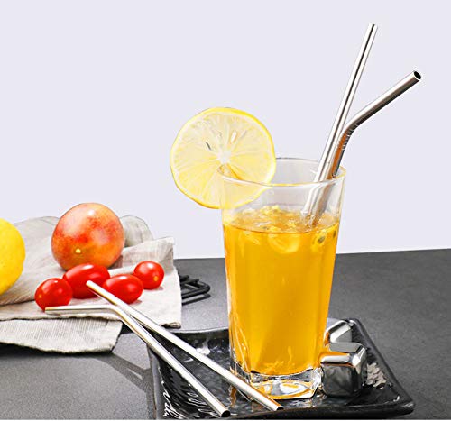 Brightbuy Set of 48 Stainless Steel Straws 10.5'' Reusable Metal Drinking Straws For 30oz Tumblers Yeti 6mm Diameter (48 Straight)