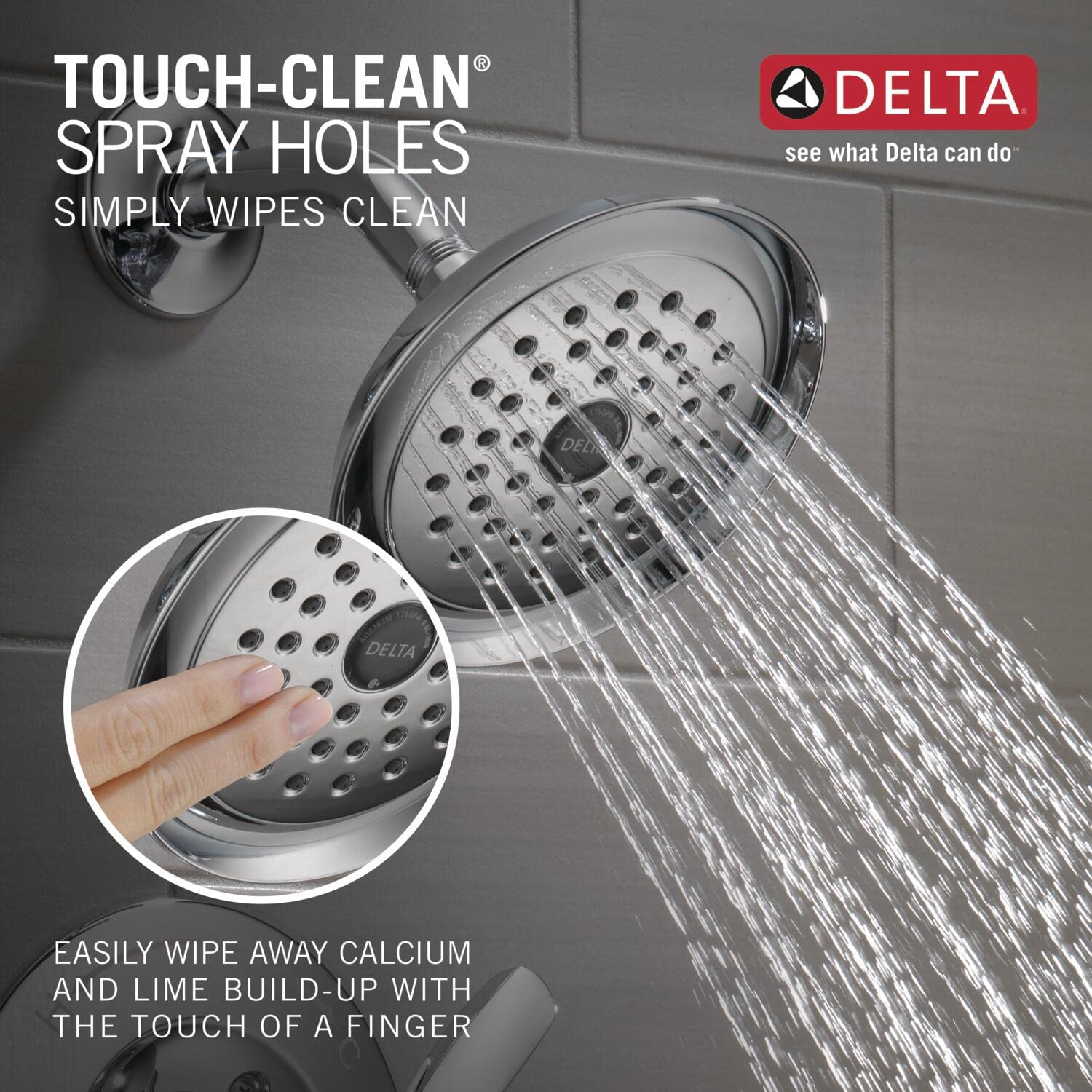 Delta Faucet Woodhurst 14 Series Single-Handle Chrome Tub and Shower Faucet, Shower Trim Kit with Single-Spray Chrome Shower Head, Shower System, Chrome T14432 (Valve Not Included), Without Rough