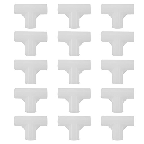 uxcell Shoe Rack Accessories Connectors, 13mm Inner Diameter for Repair Assembled Wardrobe Straight 3 Way, Replacement of Parts 15 Pcs