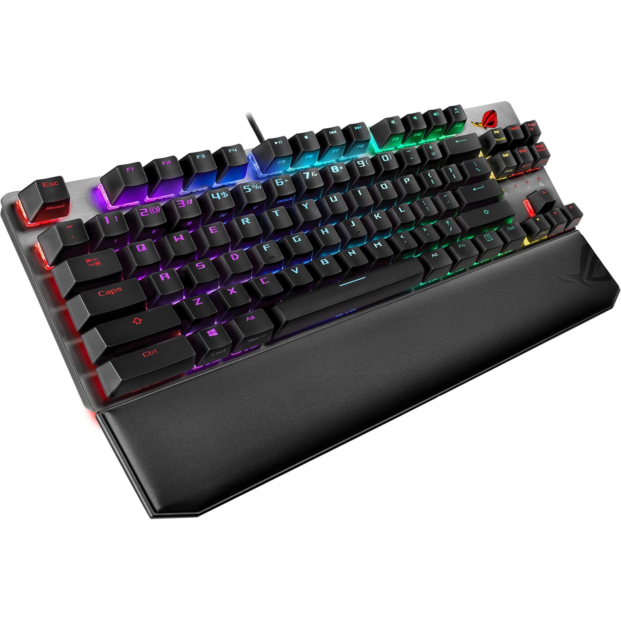 ASUS ROG Strix Scope NX TKL Deluxe | 80% RGB Gaming Mechanical Keyboard, ROG NX Red Linear Switches, Aluminum Top-Plate, Detachable Cable, Media Keys, Stealth Key, Wrist Rest, Macro Support