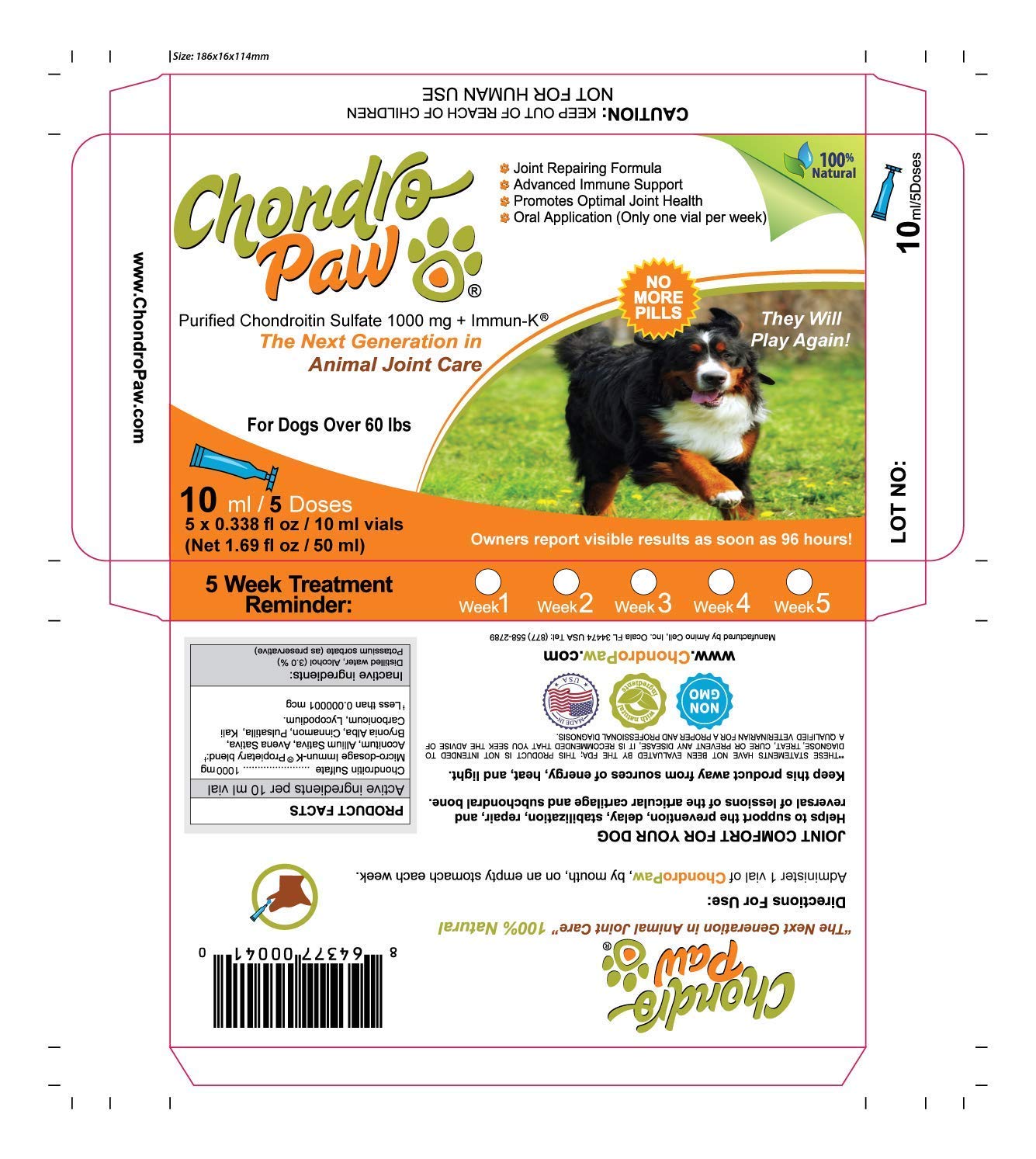 ChondroPaw Joint Care Supplement for Dogs Over 60 lbs (10 mL)