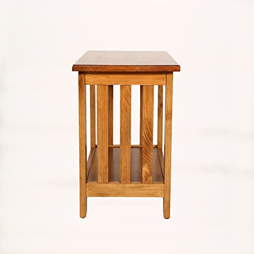 Best Living USA Mission Style Pine End Table, Amish Handcrafted, Wood, Side Table, Bedside Table, Nightstand, Furniture, Made in USA, 22.5