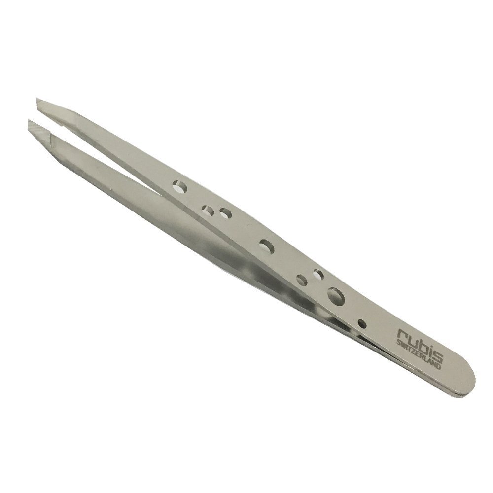 Rubis Swiss Tweeze Slanted Tip Tweezer - 3-3/4"
