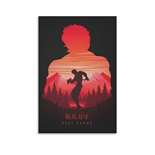 BLUDUG Japanese Anime Baki The Grappler Poster Hanma Baki Poster (20) Canvas Painting Wall Art Poster for Bedroom Living Room Decor20x30inch(50x75cm)