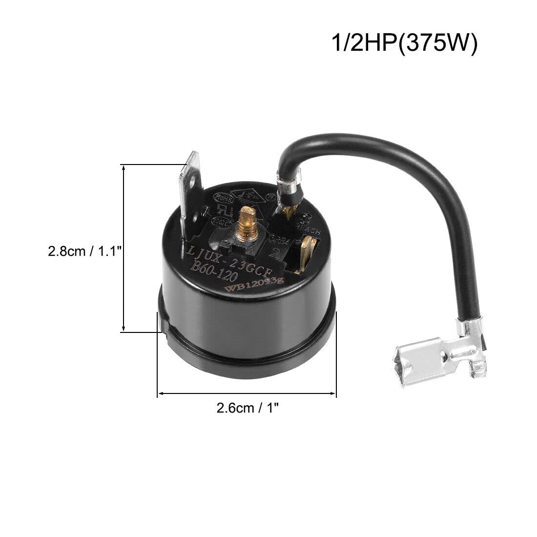 TJPoto Refrigerator Thermal Overload Protector Compressor 1/2HP 375W Replacement Part New