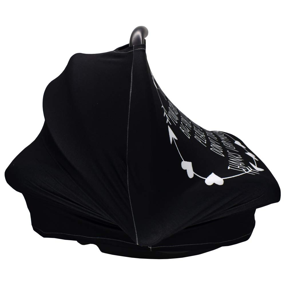 Baby Car Seat Canopy Nursing Cover - All-in-1 Multi Use Nursing Covers - Carseat Canopy - Breastfeeding Scarf - Stroller Covers - Shopping Cart (Black?