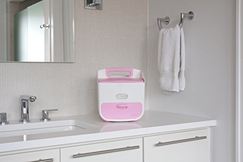 Ubbi Portable Diaper Changing Station + Diaper Storage Caddy Organizer with Changing Mat: Easily Stores Baby Diapers, Wipes + Baby Accessories - Pink