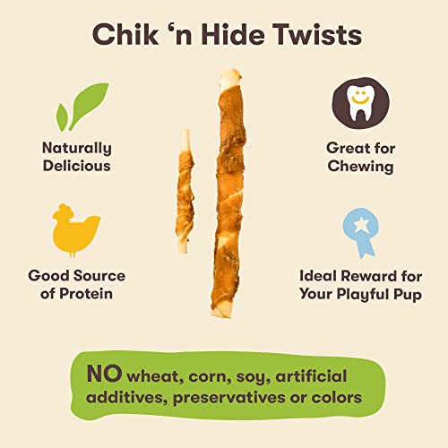 Pet 'n Shape Chik 'n Hide Twists β Chicken Wrapped Rawhide Natural Dog Treats, Small, 16 oz