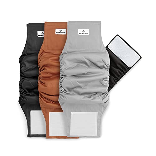Pet Parents Premium Washable Dog Belly Bands & Extendrs, (3pack) of Male Dog Diapers, Male Dog Wraps, High Absorbing Belly Band for Male Dogs, Color: Natural, Size: Medium Dog Belly Band
