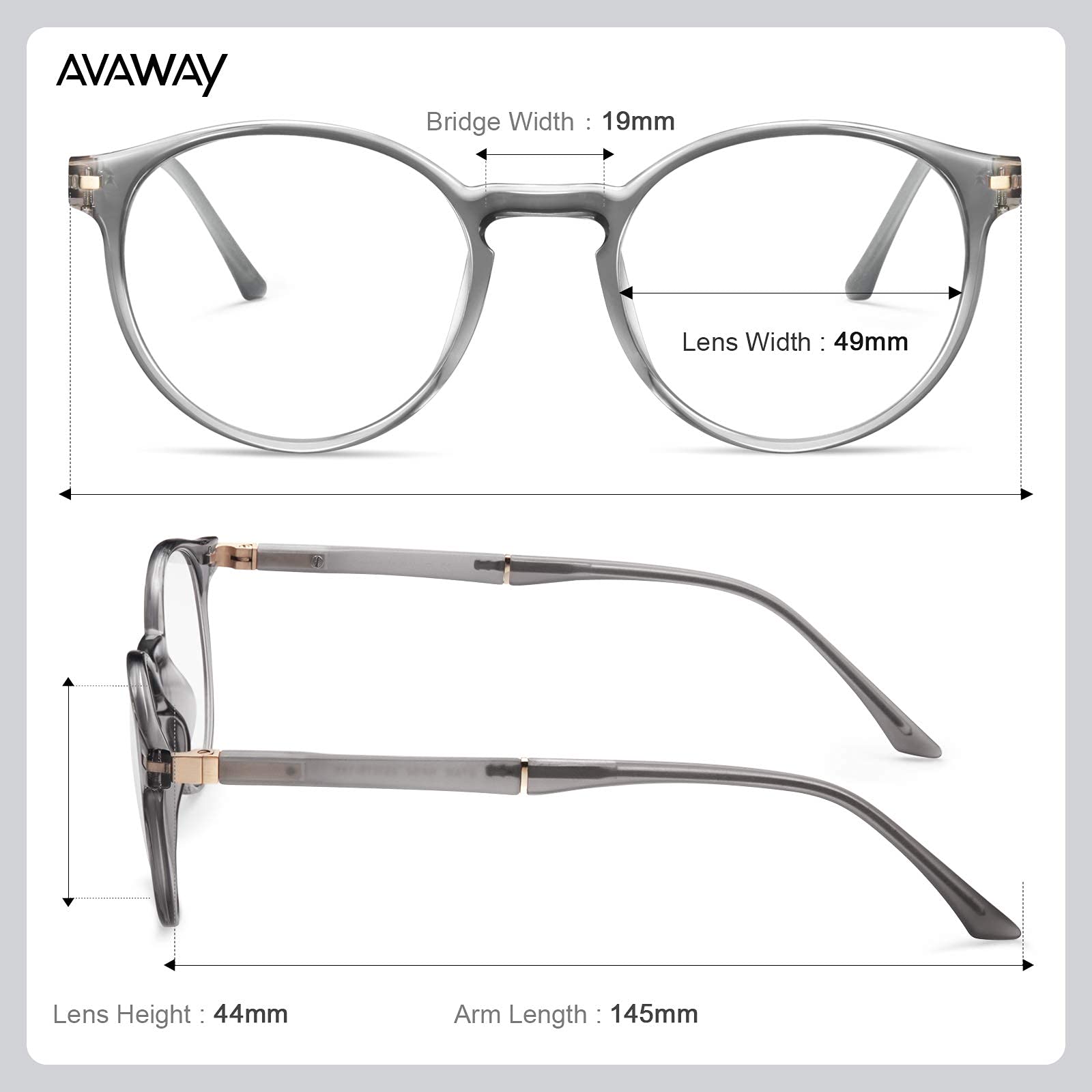 AVAWAY Blue Light Blocking Glasses Gaming and Computer Glasses for Women UV400 Round Frame Eyewear