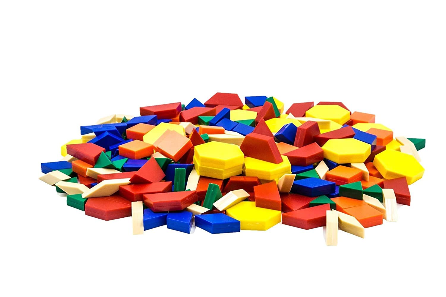 hand2mind Foam Plastic Pattern Blocks for Kids, Shapes for Kindergarten, Montessori Toys, Geometric Shapes, Symmetry, Shape Recognition, Pattern Blocks for Classroom (Set of 810)