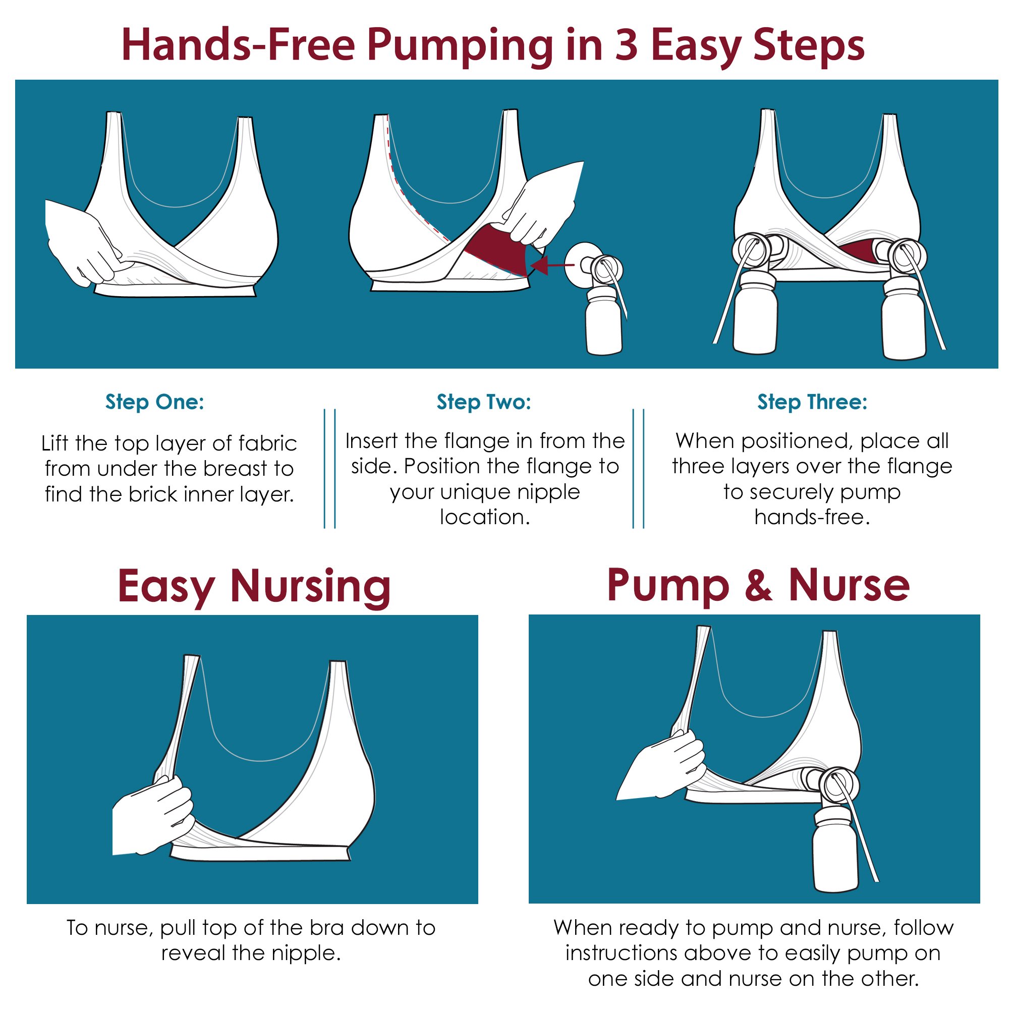 Rumina Hands Free Classic Pump&Nurse Adjustable Nursing Bra for Pumping. Ideal for Breastfeeding Pumps by Spectra, Medela, Lansinoh, etc., Nude XL