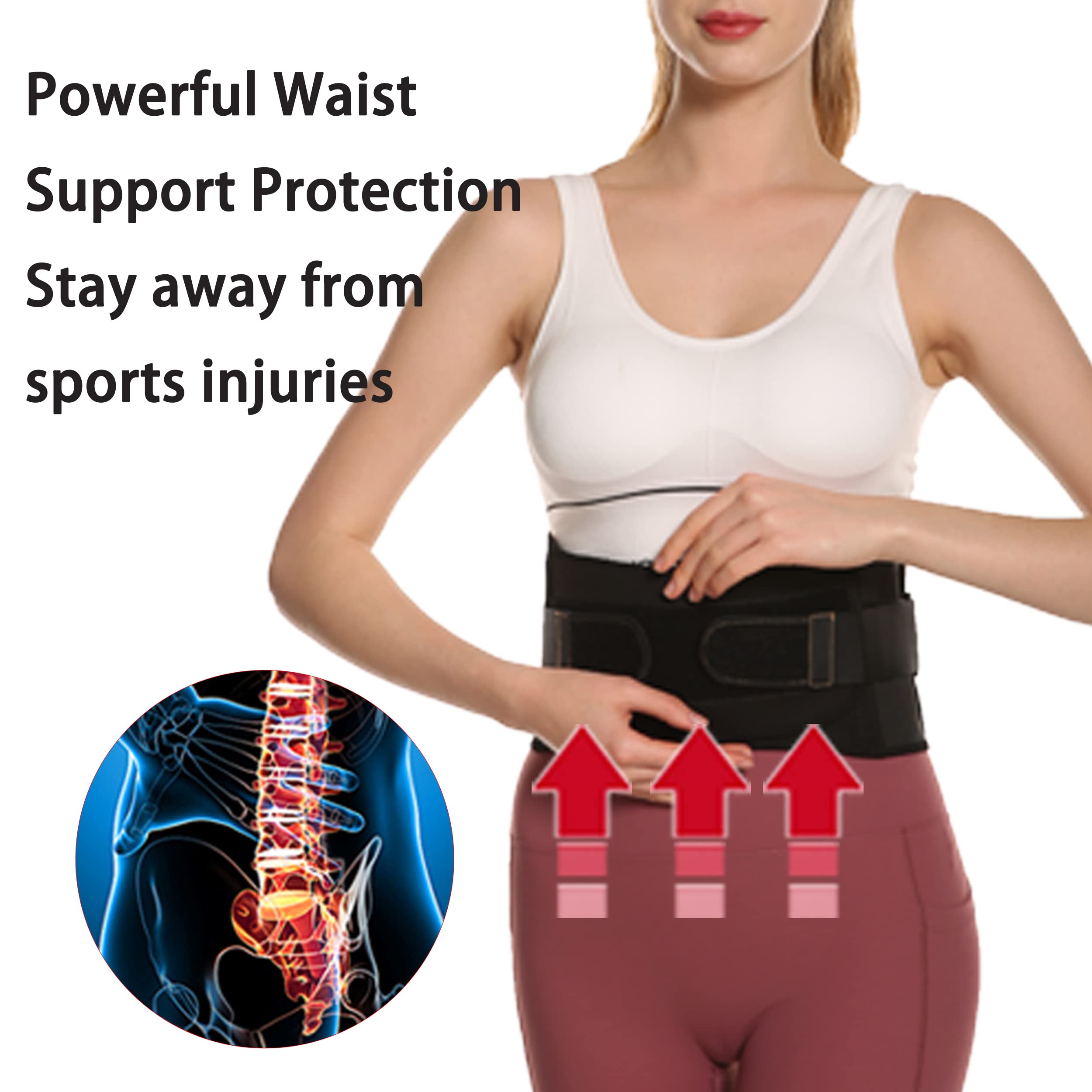 Back Brace Compression Lumbar Belt for Women Men to Support Lower Back, Widened Design to Relieve Back Pressure Pain and Protect Lumbar from Injury for Sports
