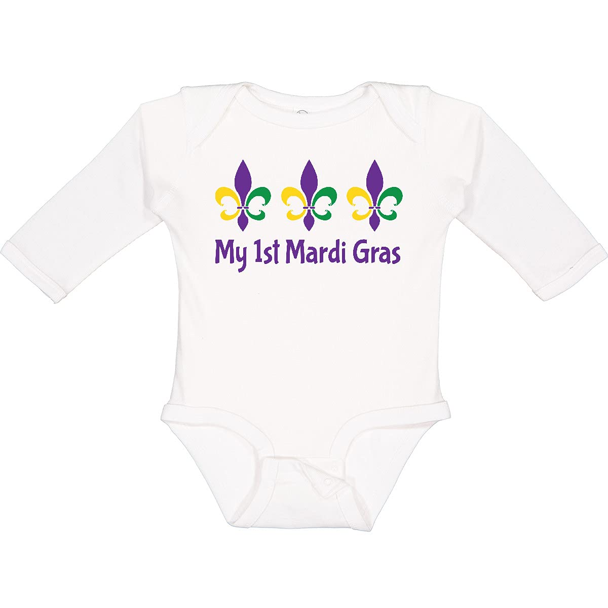 inktastic My 1st Mardi Gras Fleur De Lis Long Sleeve Creeper 6 Months 0020 White 1cb67