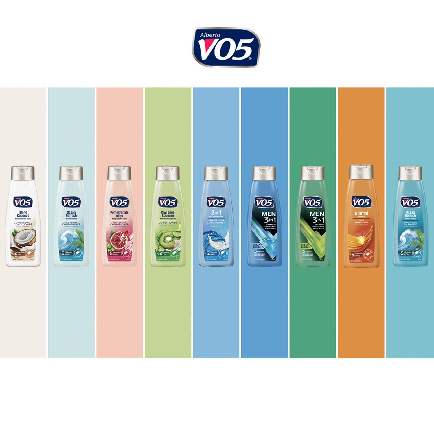 VO5 Herbal Escapes Clarifying Shampoo - 12.5 Fl Oz - Kiwi Lime Squeeze - Help Nourish, Moisturize and Hydrate Hair Leaving It Looking and Feeling Thicker, Fuller and Simply Beautiful