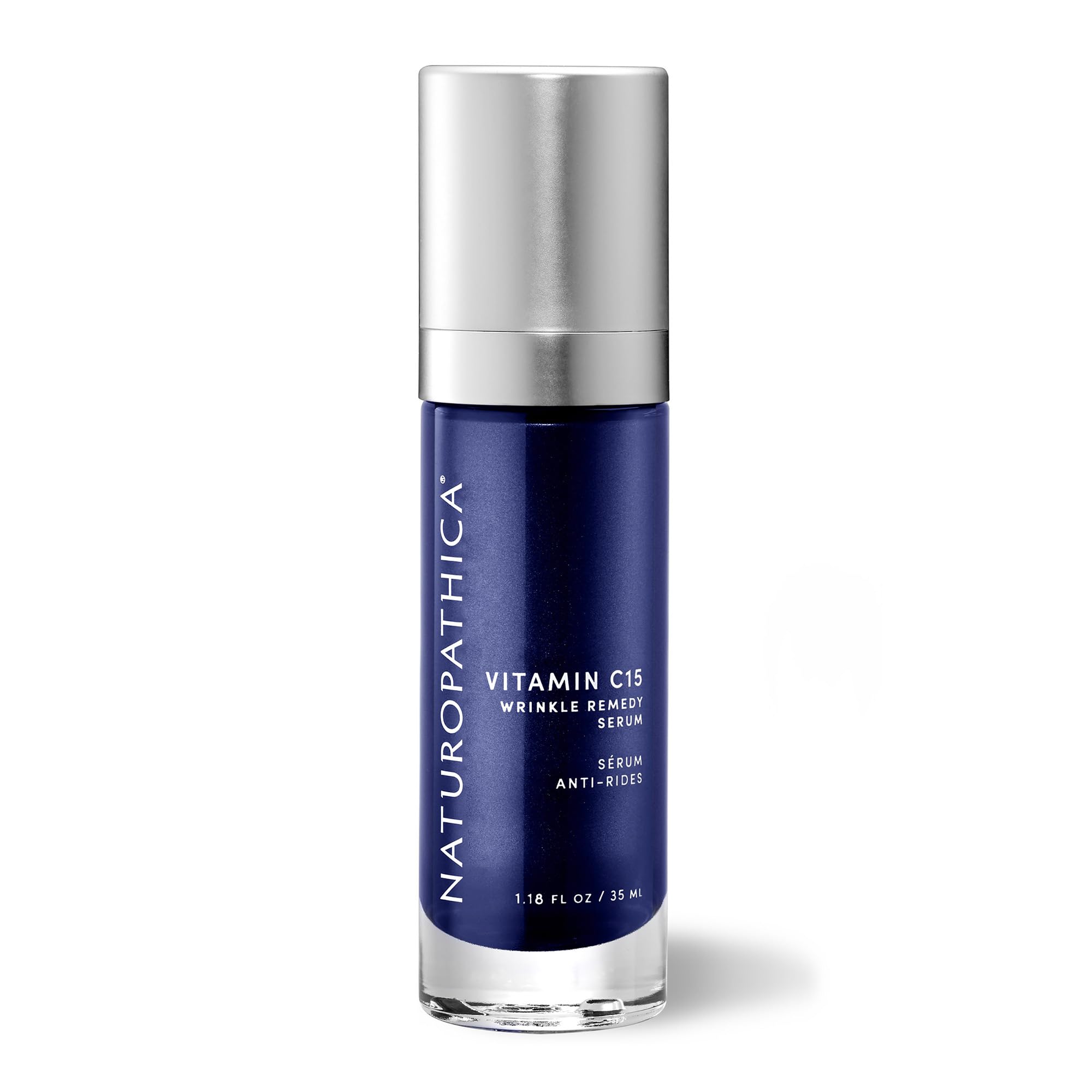 Naturopathica Vitamin C15 Wrinkle Remedy Serum for Face, Moisturizing and Brightening Serum with Hyaluronic Acid, Anti-Aging Face Serum for Men and Women, 1.18 fl oz