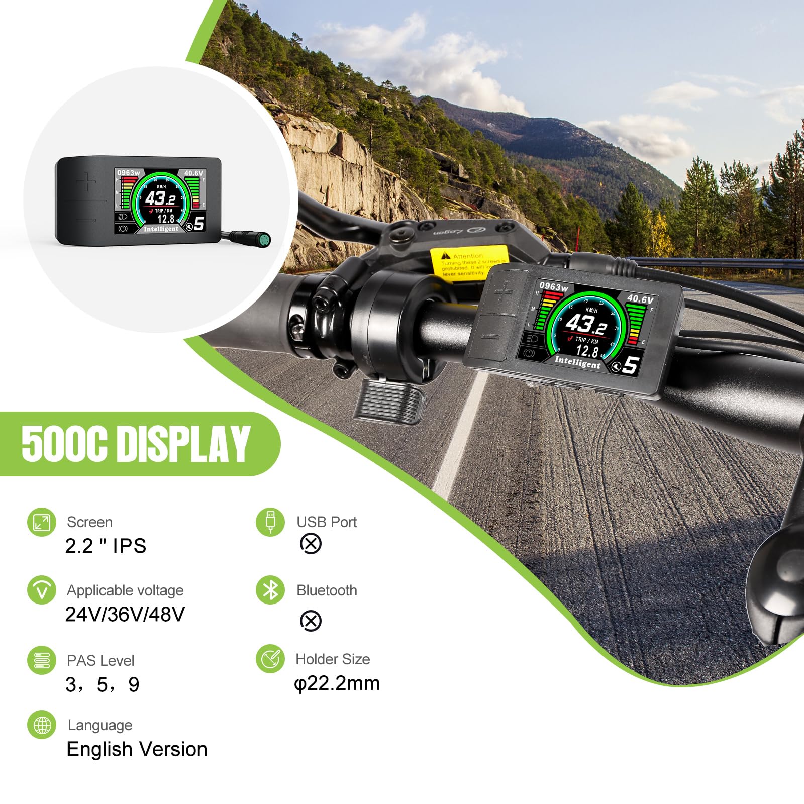 BAFANG BBS02 48V 750W Mid Drive Kits Mid Motor Ebike Conversion Kits with Chainring Wheel and LCD Display(No Battery)