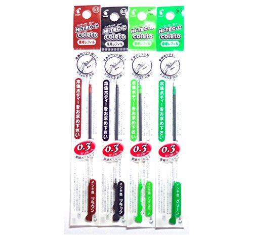 Pilot Hi-Tec-C Coleto Gel Ink Pen Refill 0.3mm, 15-color Set(Japan Import) [Komainu-Dou Original Package]