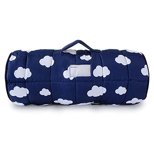 Nap Mats for Preschool Daycare Quilted Portable & Skin-Friendly Toddler Nap Mat Roll up Tavel Sleeping Bag for Kids with Removable Pillow Machine Washable