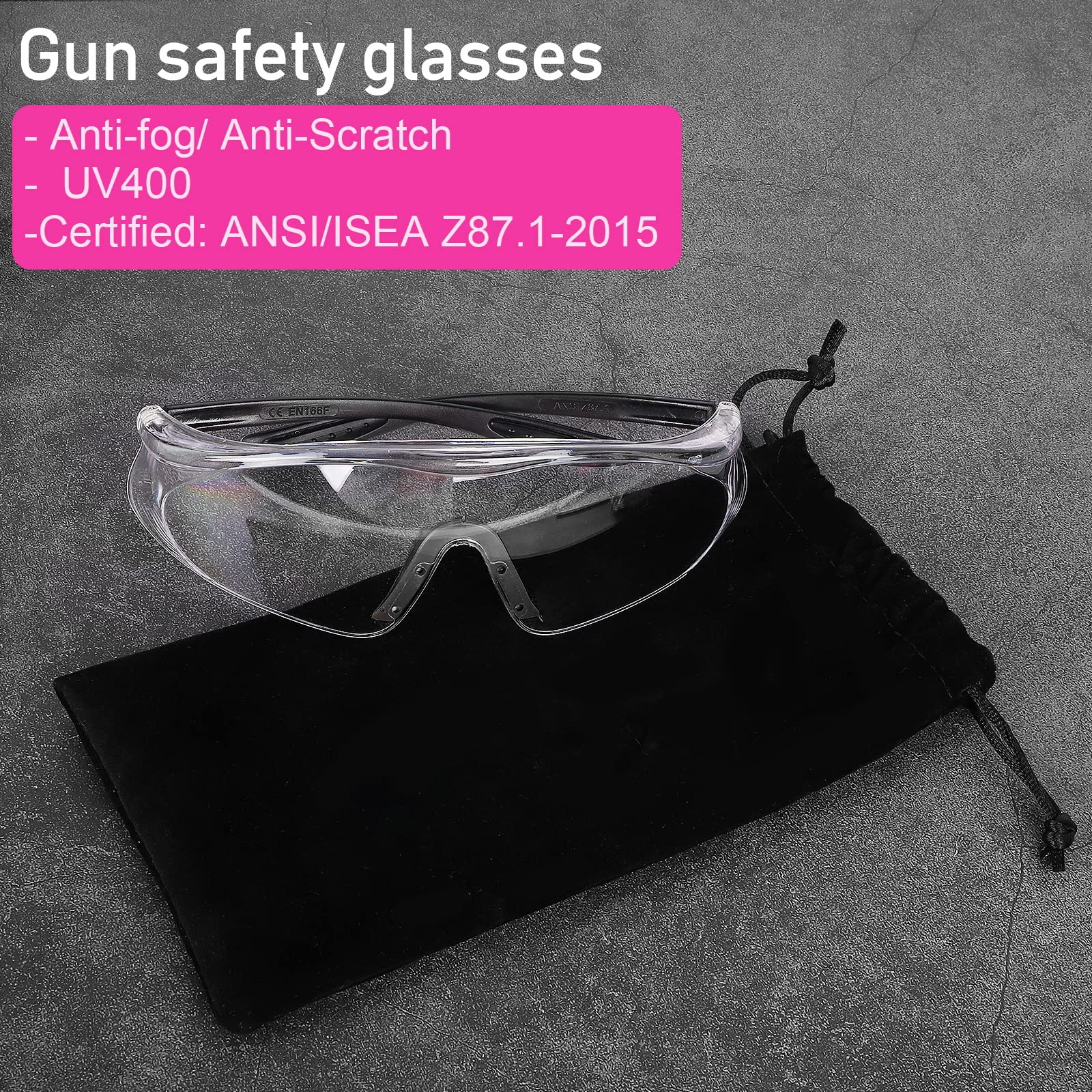 Bcoxan Shooting ear protection safety eamuffs, Gun range hearing protection, Shooting glasses, Earplugs, carrying case
