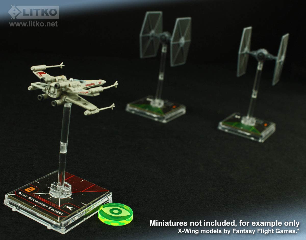 LITKO Space Fighter 2nd Edition Tokens | Compatible with Star Wars: X-Wing Miniatures Game | Pack of 10 (Circular Focus Tokens)