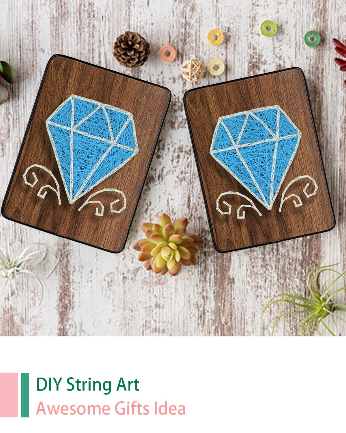 BAZIMA DIY String Art Kit for Beginner, DIY Diamond Craft Kit,Unique Gift,Craft Kit for Holidays