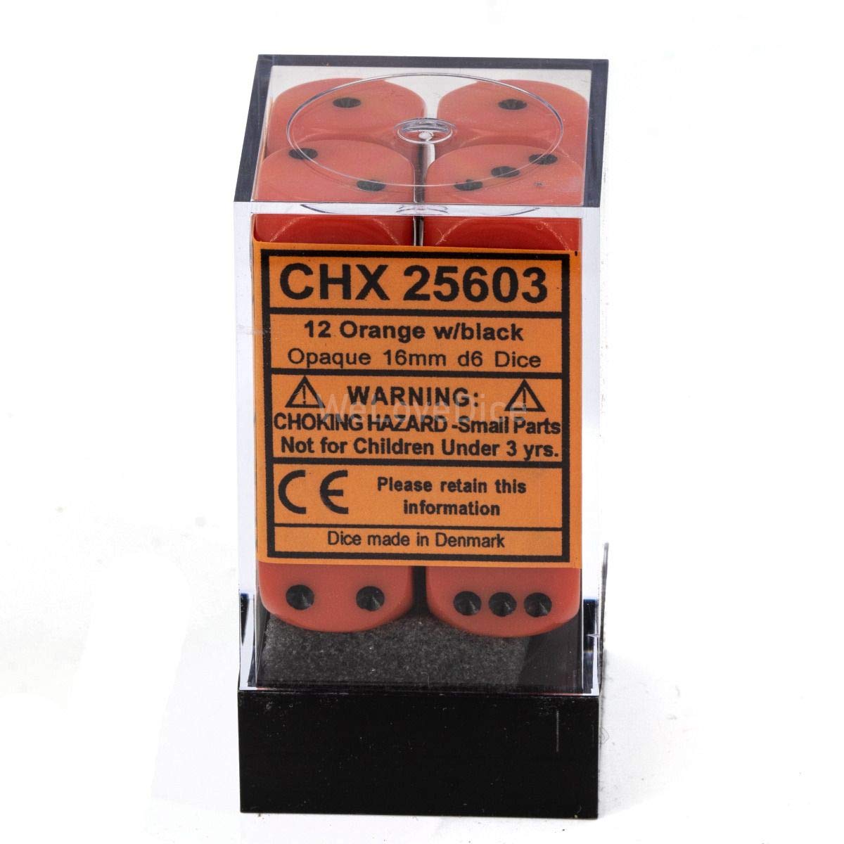 DND Dice Set-Chessex D&D Dice-16mm Opaque Orange and Black Plastic Polyhedral Dice Set-Dungeons and Dragons Dice Includes 12 Dice β D6, Various (CHX25603)
