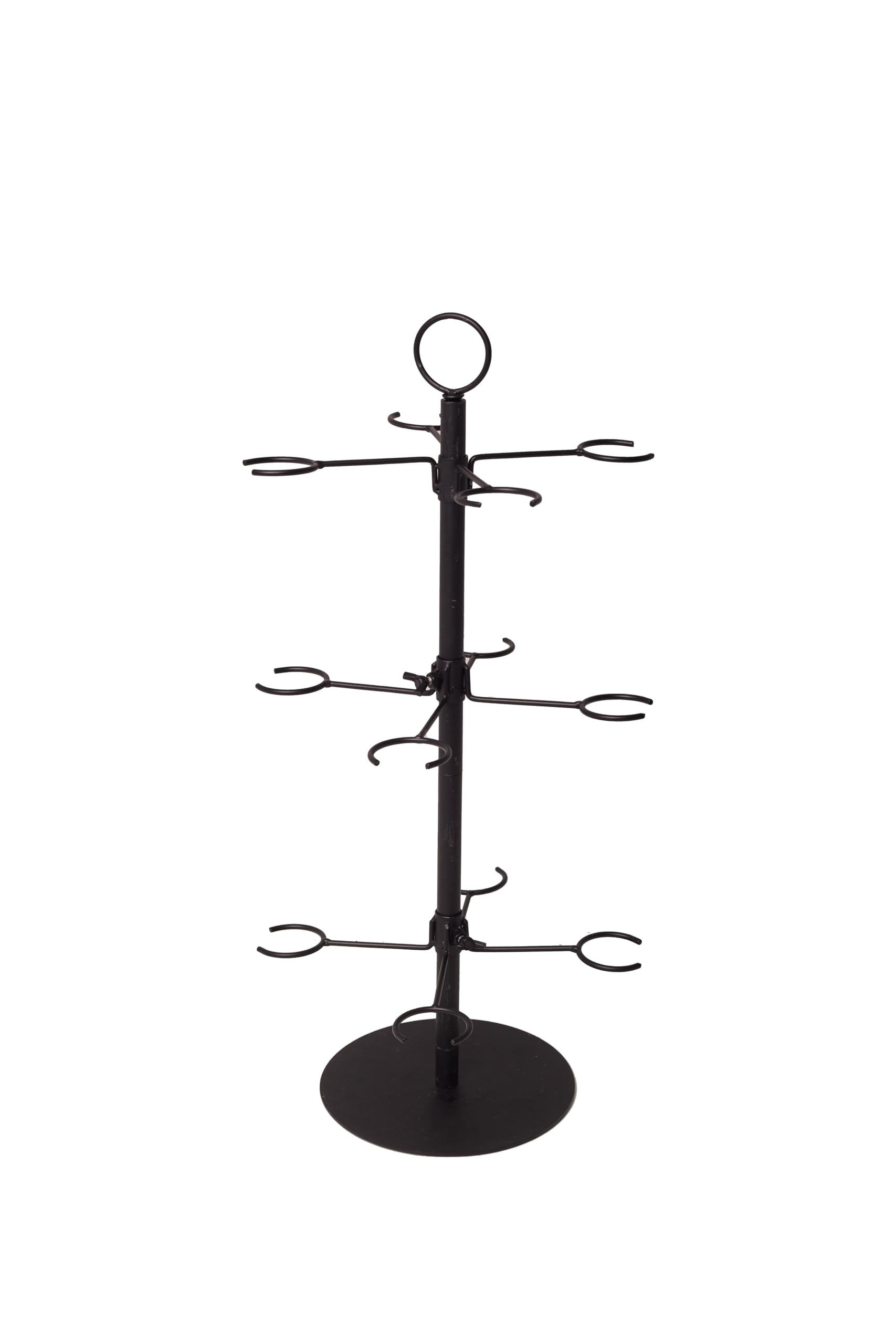 Cocktail Tree Stand, Metal Drink Tower, 3 Tier - 12 Holders For Champagne, Martini, Margarita Cups (Black)