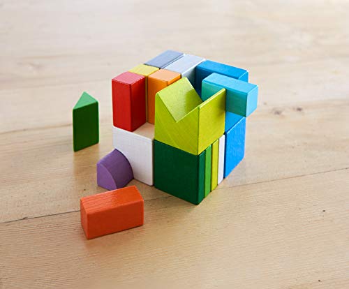HABA Chromatix Wooden Blocks - 19 Piece Building Block Set - for Children Ages 3+