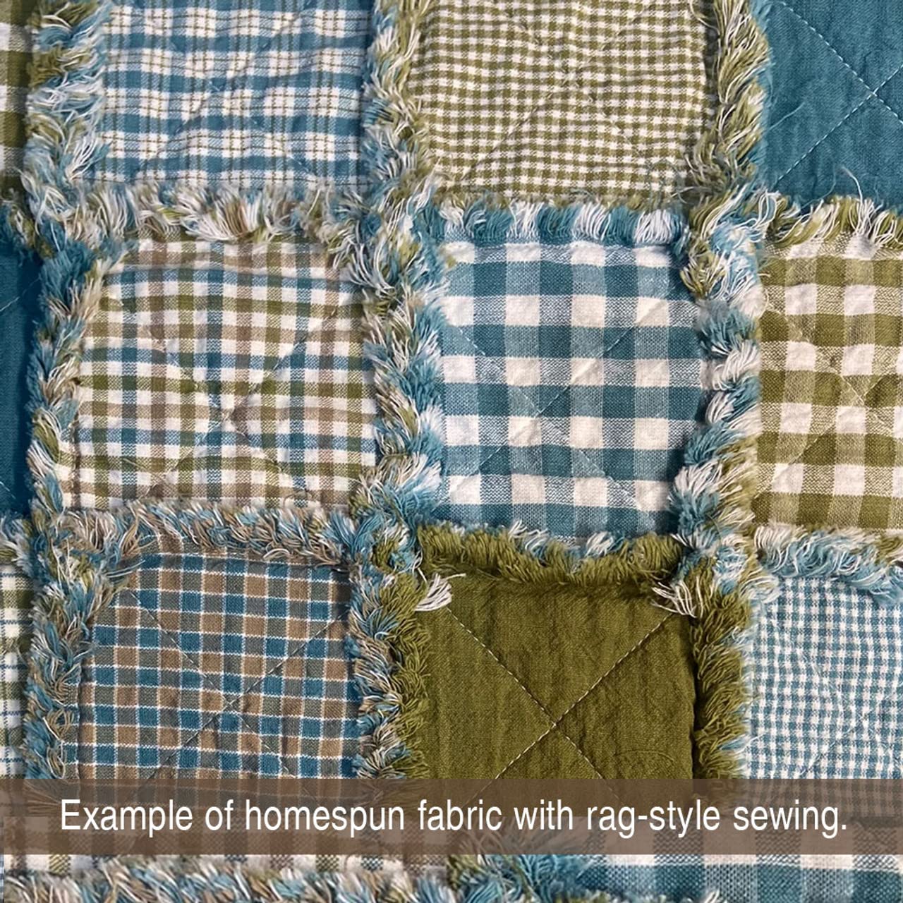Sage Green 2 Plaid Homespun Cotton Fabric by JCS - Sold by The Yard