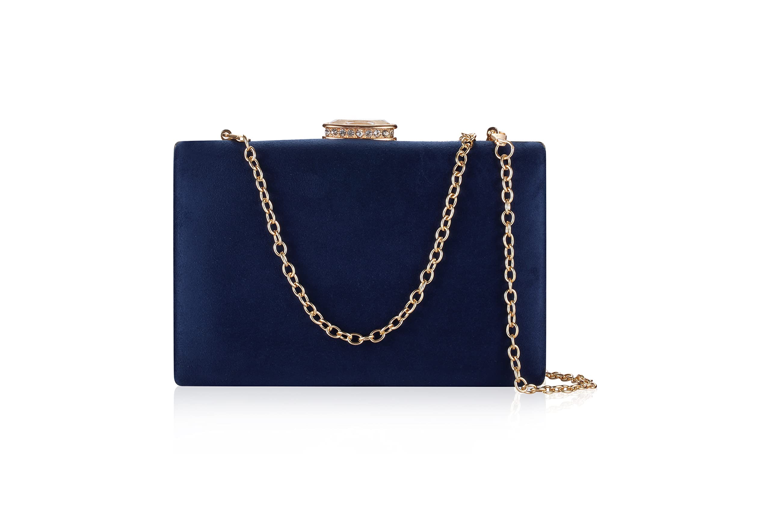 BENCOMOM Womens Evening Clutch Bridal Prom Handbag shoulder bag Wedding Purse Party Bag (SF-07B-dark blue)