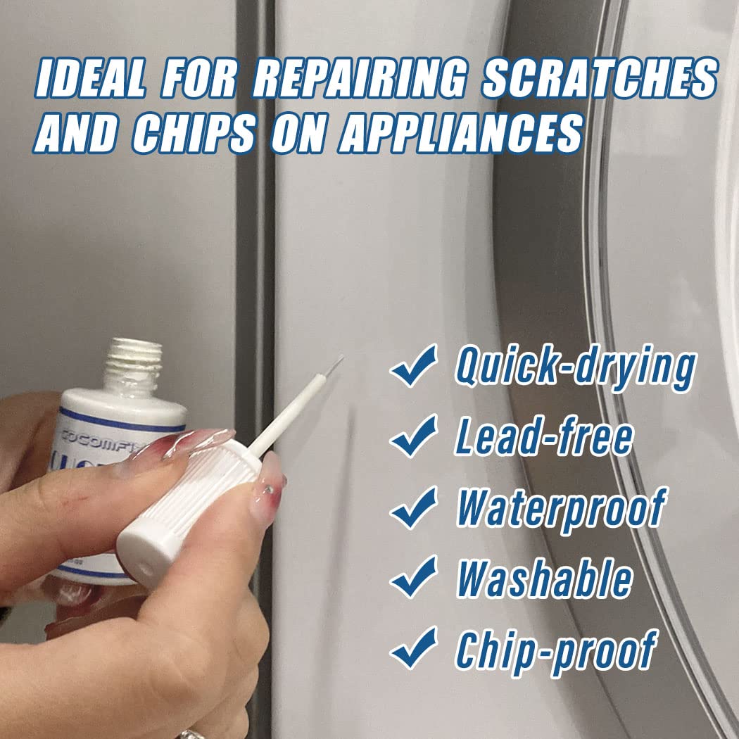 cocomfix Specialty Appliance Touch Up Paint White, Appliance Paint, 1 Ounce, White - High Gloss Touch Up Paint Pen for Refrigerators, Washers, Dishwashers, Microwave oven and Other Appliance
