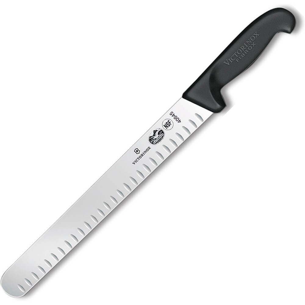 Victorinox Wide Roast Beef Slicer, 14" Straight, Granton, 1.50" At Black Fibrox Pro Handle