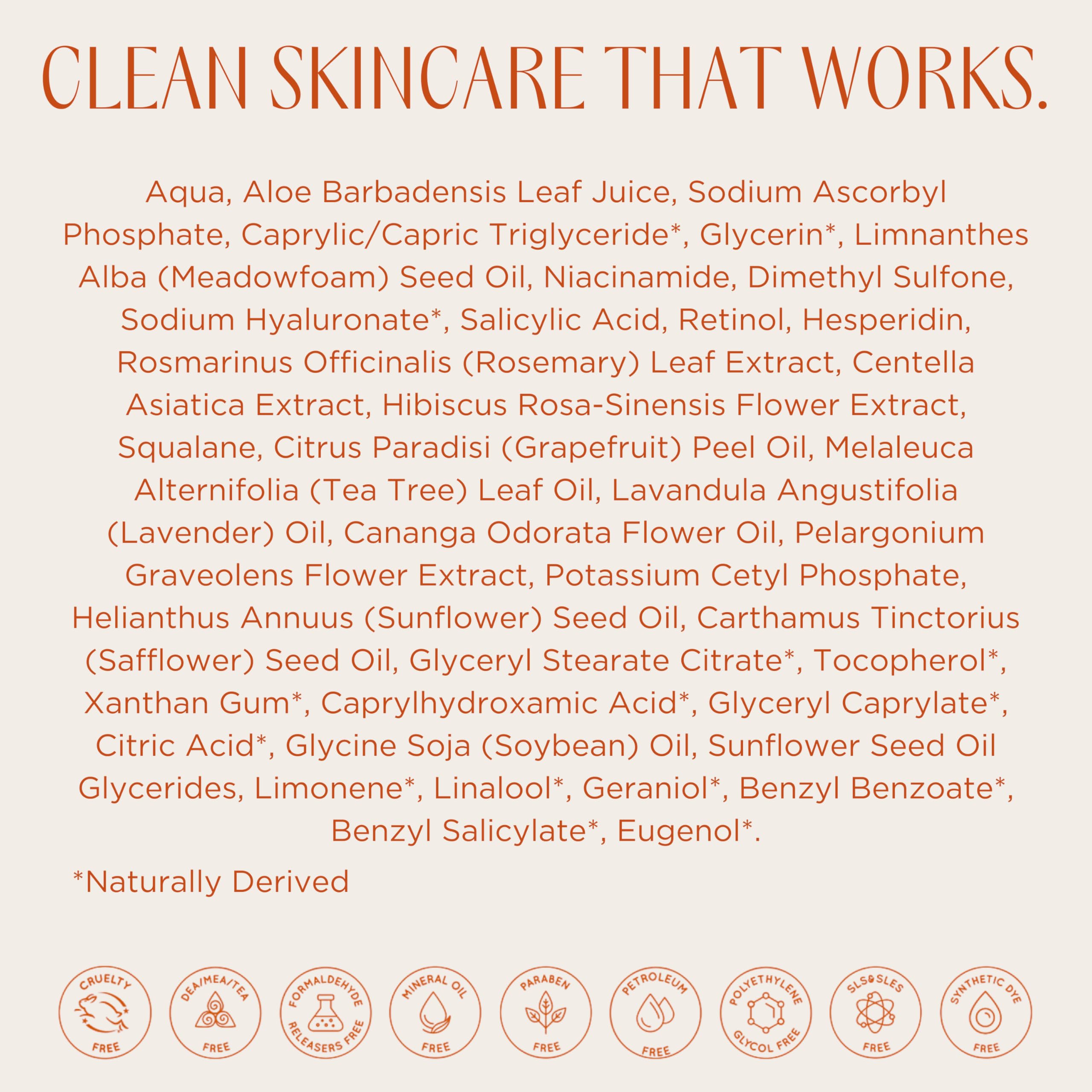 InstaNatural BHA Exfoliating Face Serum, Minimizes Lines, Wrinkles, and Blemishes, with Vitamin C and Salicylic Acid, 1 Fl Oz