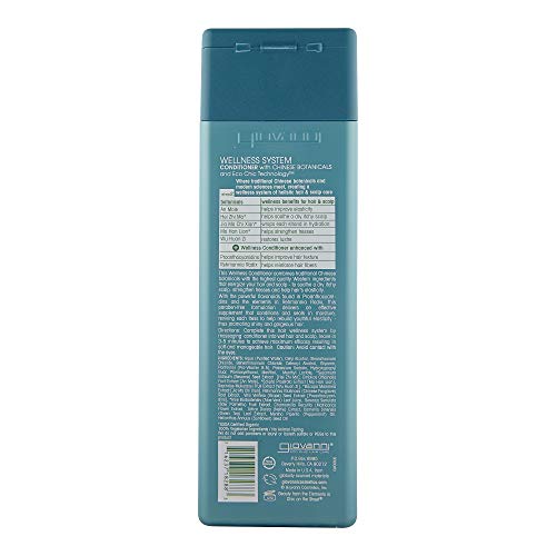 GIOVANNI Wellness System Conditioner, 8.5 oz. Chinese Botanicals & Ginseng Soothes Dry & Itchy Scalp, No Parabens, Color Safe, Lauryl & Laureth Sulfate Free