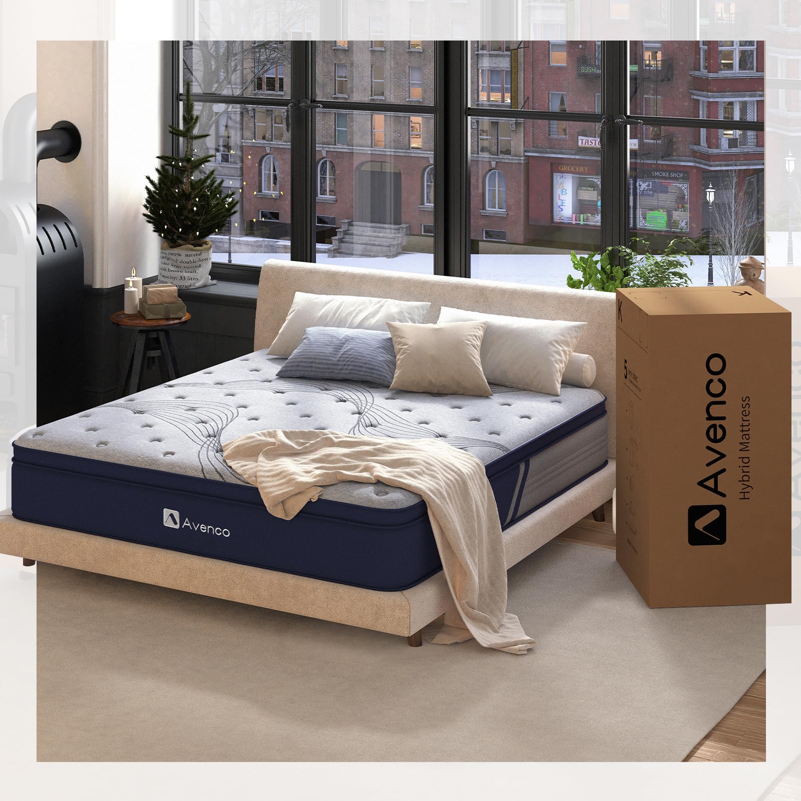 Avenco Bed Mattress Conventional, Gel Foam, King