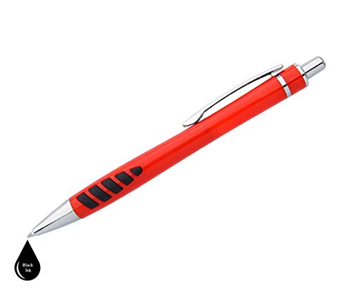 Express Pencils™ - Your Name or Imprint on our Custom Printed Addison Ballpoint Pen - Rubber Grip For Writing Comfort And Control, black ink, medium point - 12 Pack (Assorted)